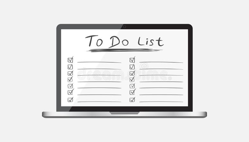 Businessman To Do List, Checklist with Laptop Computer. Check Li Stock ...