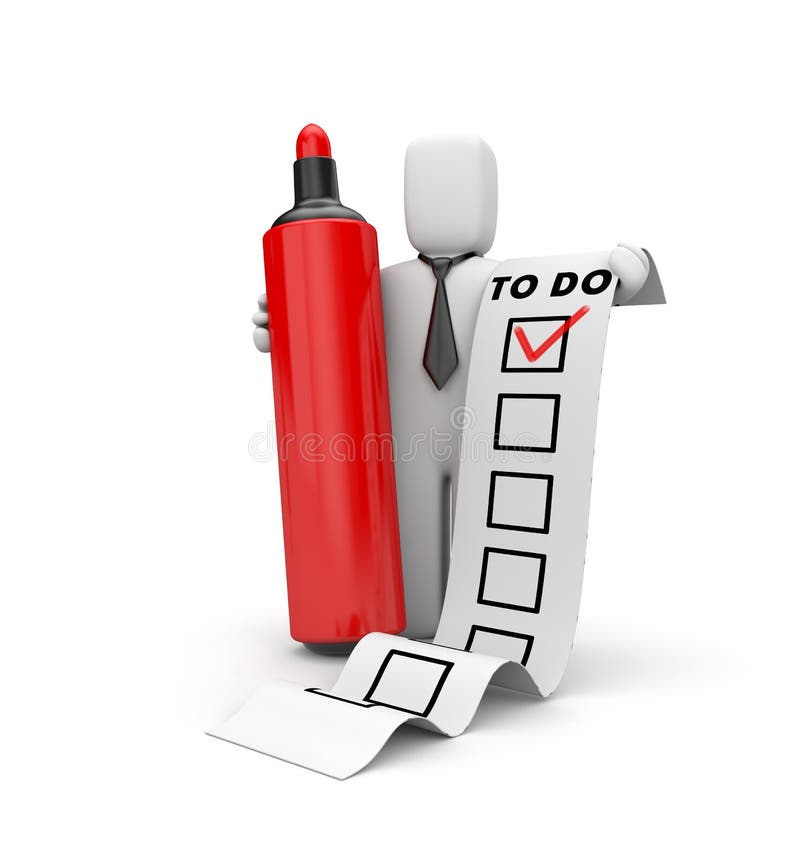 Guy with checklist stock illustration. Illustration of plan - 33128572