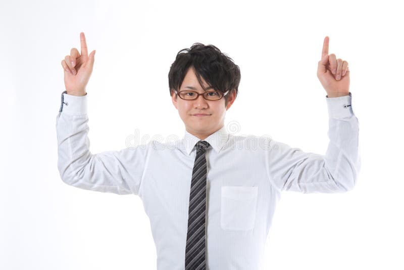 Businessman to point at stock image. Image of white, point - 25003087