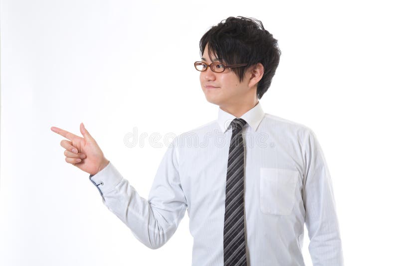 Businessman to point at stock image. Image of employee - 25003091