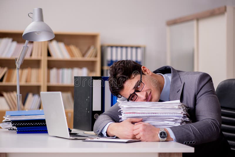 The Businessman with Too Much Paperwork Stock Image - Image of ...