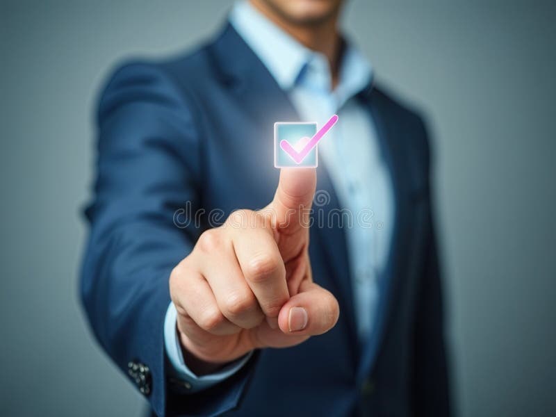 Businessman Touch Checking Mark Checklist Marker,has Choose One of the ...