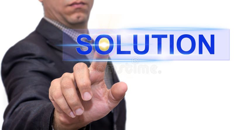 Solution - Text Concept on Blue Background Stock Image - Image of ...