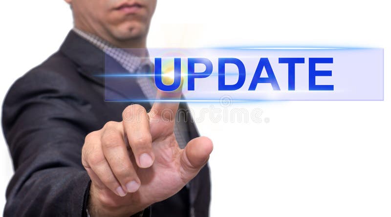 Update Text on Blackboard stock photo. Image of written - 33490526