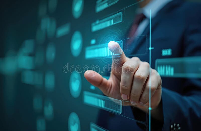 Businessman Touches Digital Progress Checklist with Check Marks ...