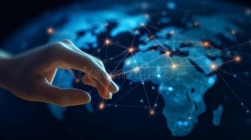 Businessman Touching Customer Global Structure Network, Ai Image Stock ... Businessman Touching Customer Global Structure Network, Ai Image Stock ...
