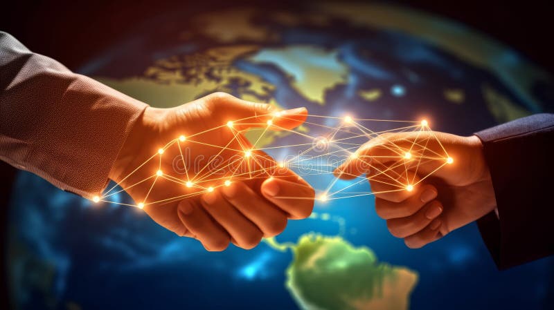 Businessman Touching Customer Global Structure Network, Ai Image Stock ... Businessman Touching Customer Global Structure Network, Ai Image Stock ...