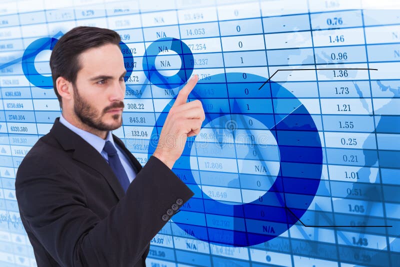 Man Touching a Data Protection Concept Stock Image - Image of access ...