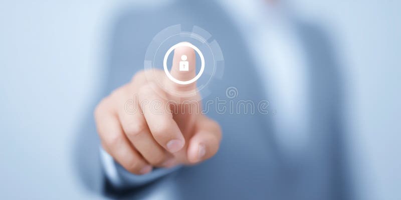 Businessman Touching Digital Interface with User Icon, Modern ...