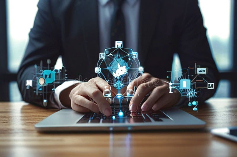 Businessman Touching Global Network and Data Exchanges Connection ...