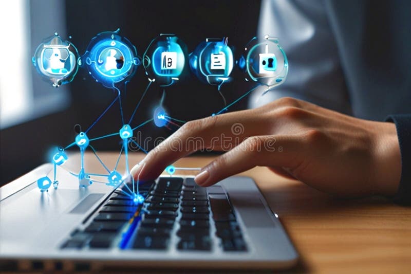 Businessman Touching Global Network and Data Exchanges Connection ...