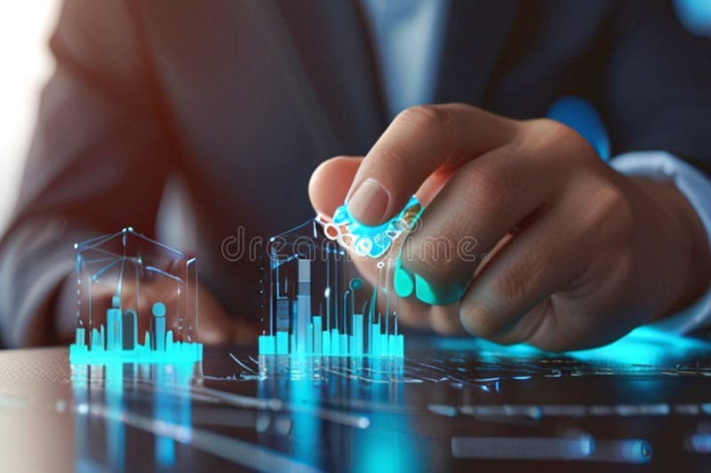 Businessman Touching Global Network and Data Exchanges Connection ...