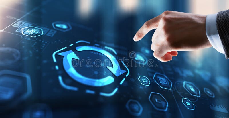 Update Software. Upgrade Software Version Concept on Virtual Screen ...