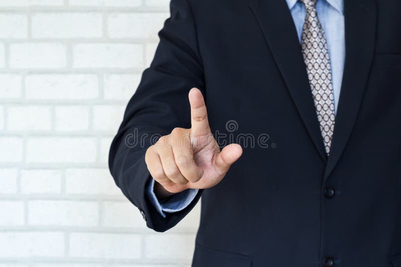 Businessman Touching a Touch Screen Stock Image - Image of office ...
