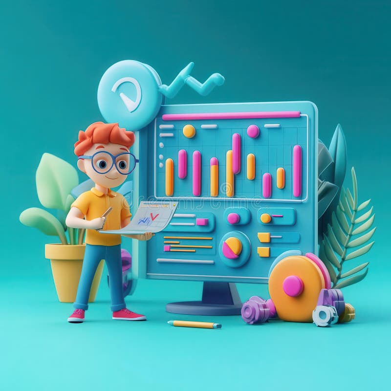 Businessman Tracking Retargeting Conversions on a Virtual Dashboard ...