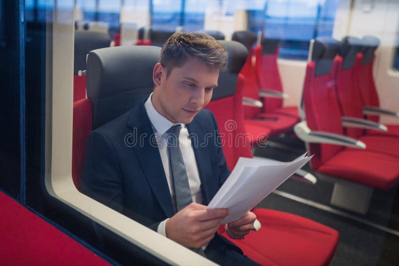 Businessman in a train stock image. Image of transport - 73645235