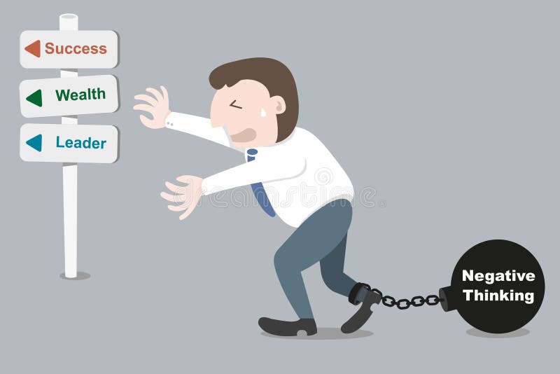 Negative Thinking. Sad Brain. Vector Illustration Stock Vector ...