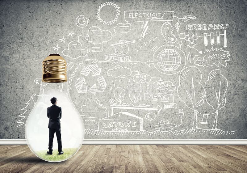 Businessman Trapped in Bulb Stock Image - Image of room, idea: 258415833