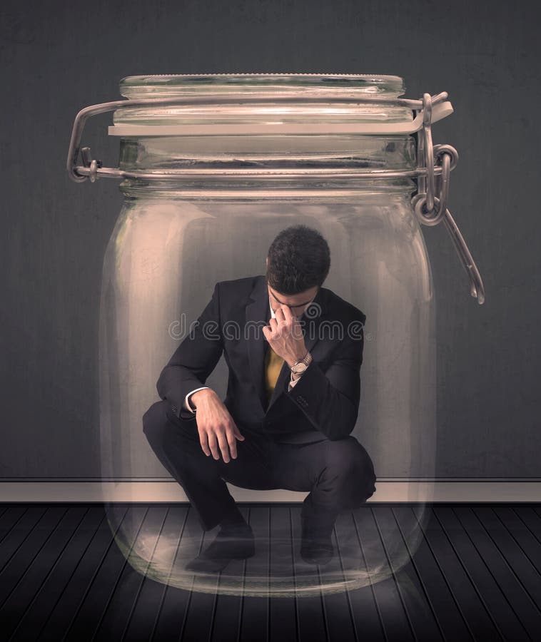 Businessman Trapped by Work Stock Image - Image of cover, liberty: 28765681
