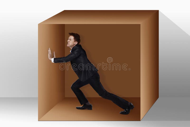 215 Businessman Pushing Box Stock Photos - Free & Royalty-Free Stock ...