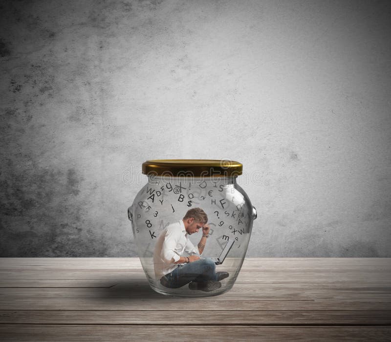 Businessman Trapped by Work Stock Image - Image of cover, liberty: 28765681