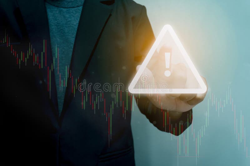 Businessman with Triangle Warning Sign for Error, Safety, Investment ...
