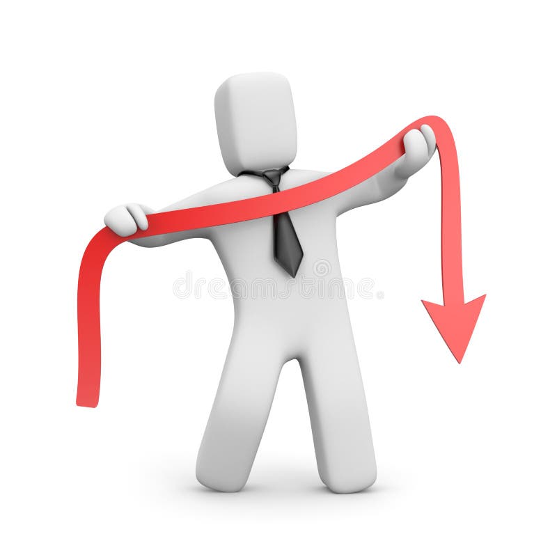 Businessman Tries To Revive the Arrow Stock Illustration - Illustration ...