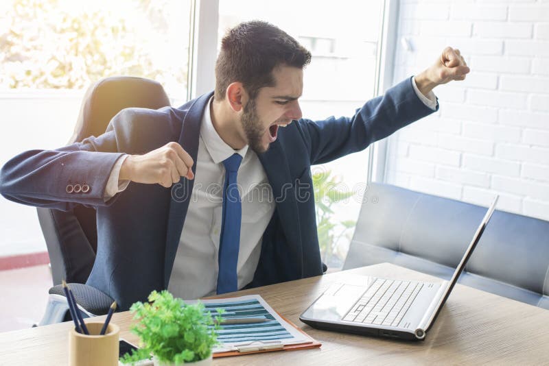 4,995 Man Celebrating Office Computer Stock Photos - Free & Royalty ...