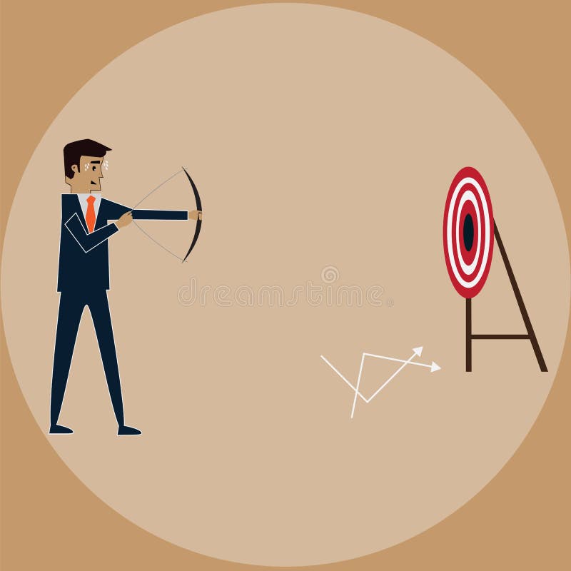 Businessman Try To Break the Target,fail Stock Vector - Illustration of ...