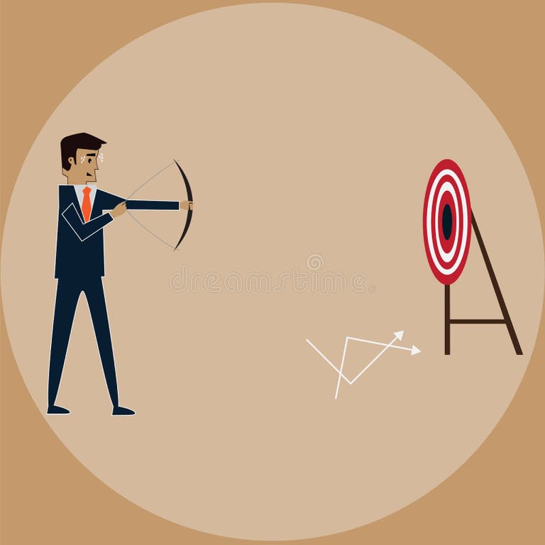 Businessman Try To Break the Target,fail Stock Vector - Illustration of ...