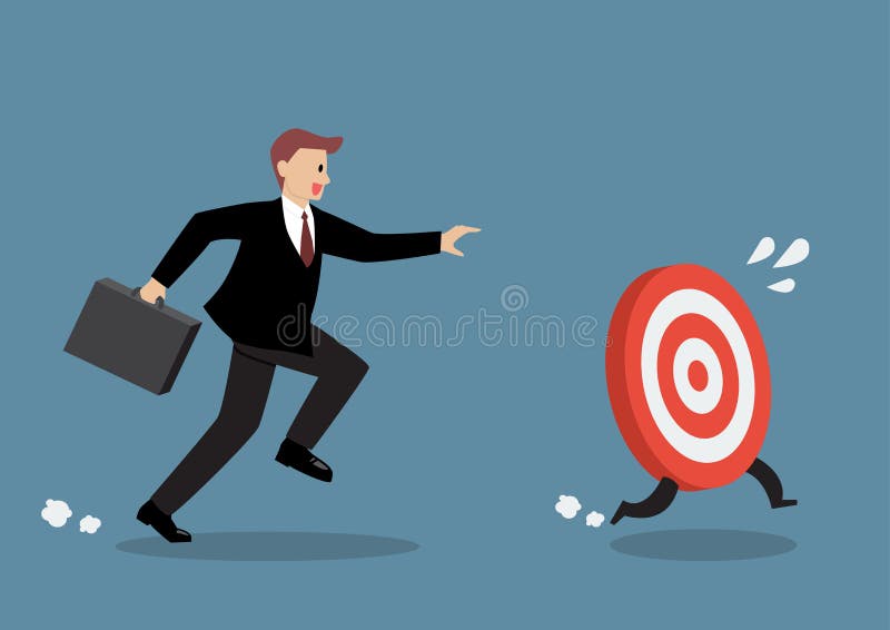 Businessman Try To Catch the Target Stock Vector - Illustration of ...
