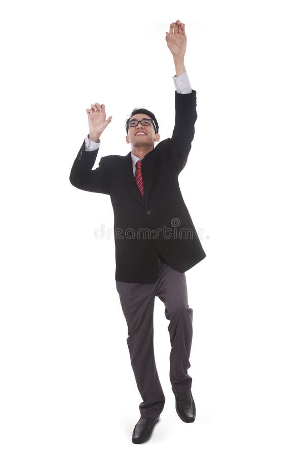 Portrait Of Asian Man Reaching Hand To Something Stock Photo - Image of ...