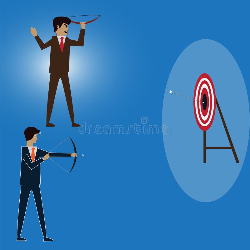 Businessman Try To Shoot the Target and Someone Do it Stock Vector ...