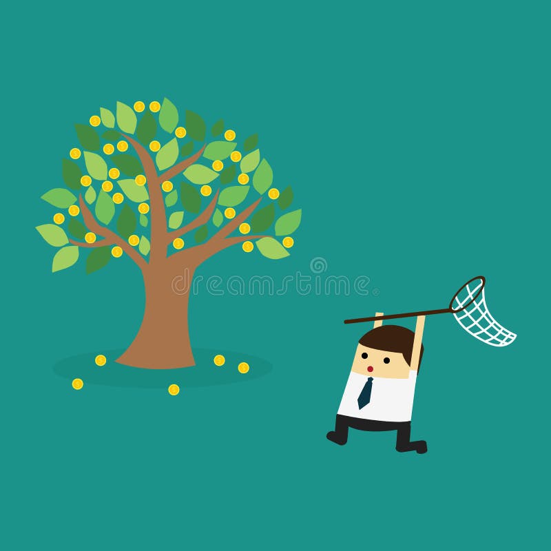 Businessman Trying To Catch Money. Stock Illustration - Illustration of ... Businessman Trying To Catch Money. Stock Illustration - Illustration of ...