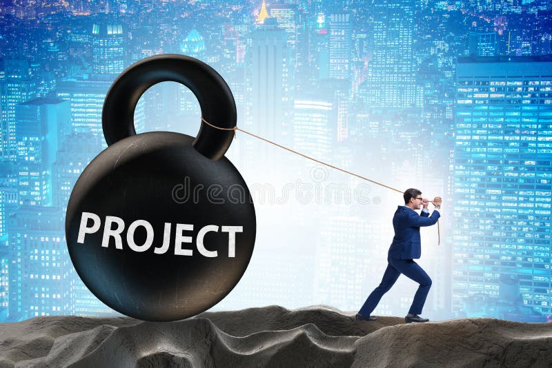 Businessman Trying To Deliver Difficult Project Stock Photo - Image of ...