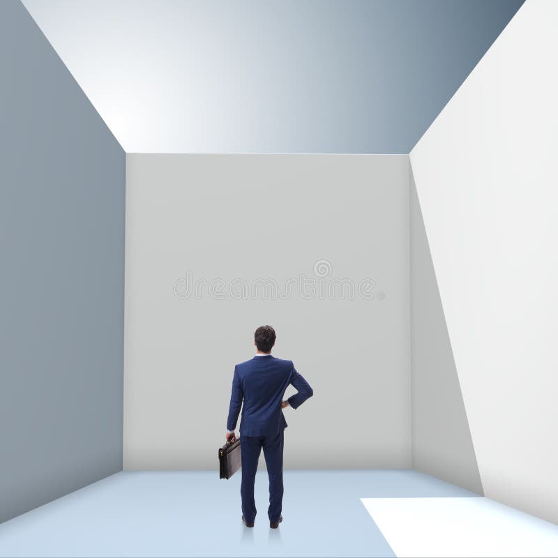 The Businessman Trying To Escape from Difficult Situation Stock Image ...