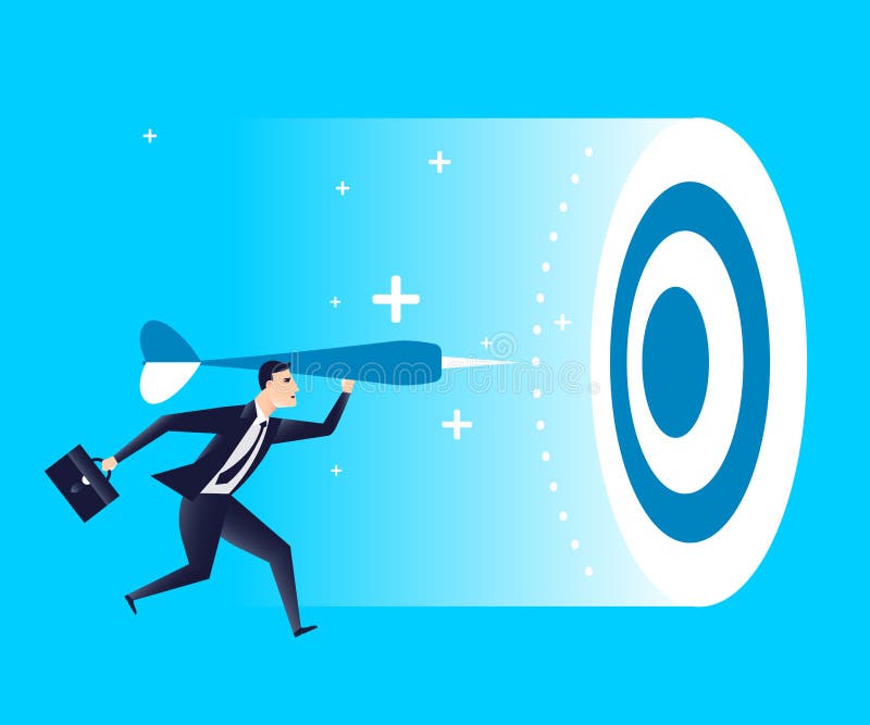 Businessman Trying To Get into Target .business Concept Stock Vector ...