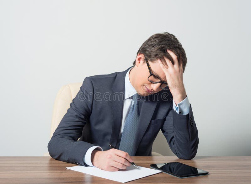 Businessman Trying To Solve the Problem Stock Photo - Image of ...