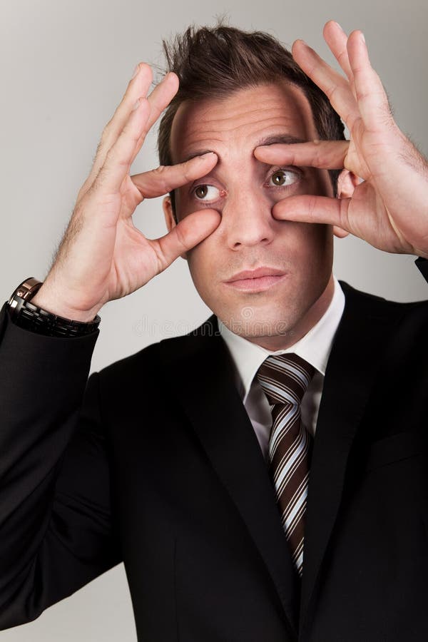 Businessman Trying To Stay Awake Stock Image - Image of stressed ...