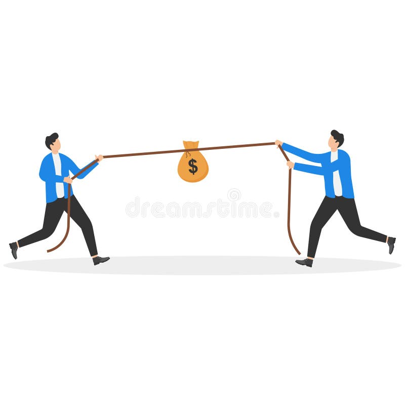 Businessman Tug of War Contest of Strength Conflict Concept. Stock ...