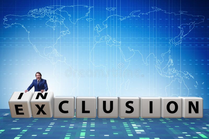 Businessman Turning Cubes in Inclusion and Exclusion Concept Stock ...