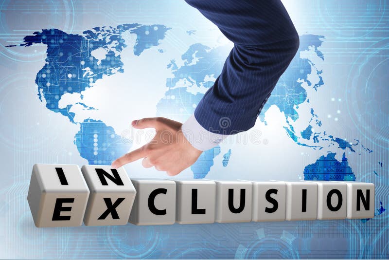 Businessman Turning Cubes in Inclusion and Exclusion Concept Stock ...