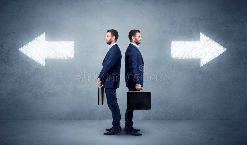 Businessman with Two Choices Stock Image - Image of lost, option: 82503713