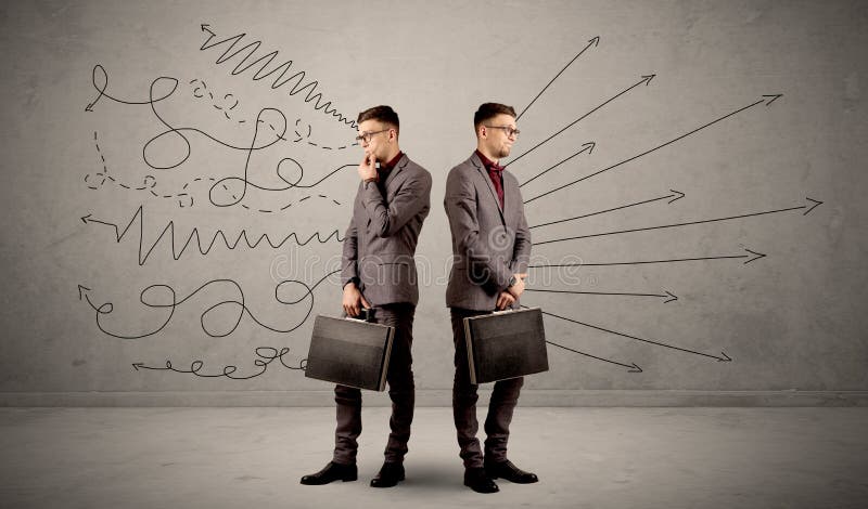 Businessman with Two Choices Stock Photo - Image of decision, direction ...