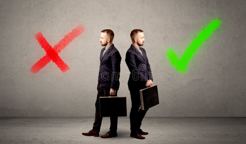 Businessman with Two Choices Stock Photo - Image of challenge, guiding ...