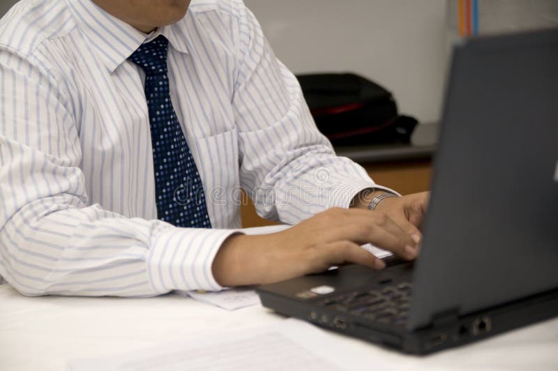 Businessman Typing stock image. Image of fingers, laptop - 6743483