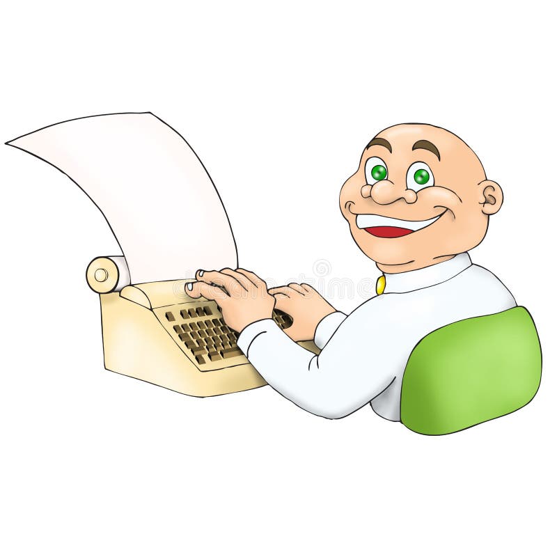 Businessman Typing stock illustration. Illustration of mechanical - 8276569