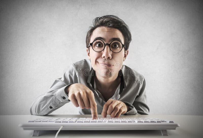 Businessman Typing on the Keyboard Stock Image - Image of wall, career ...