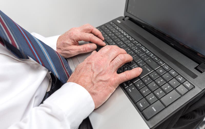 Businessman Typing on Laptop Computer Stock Image - Image of concept ...