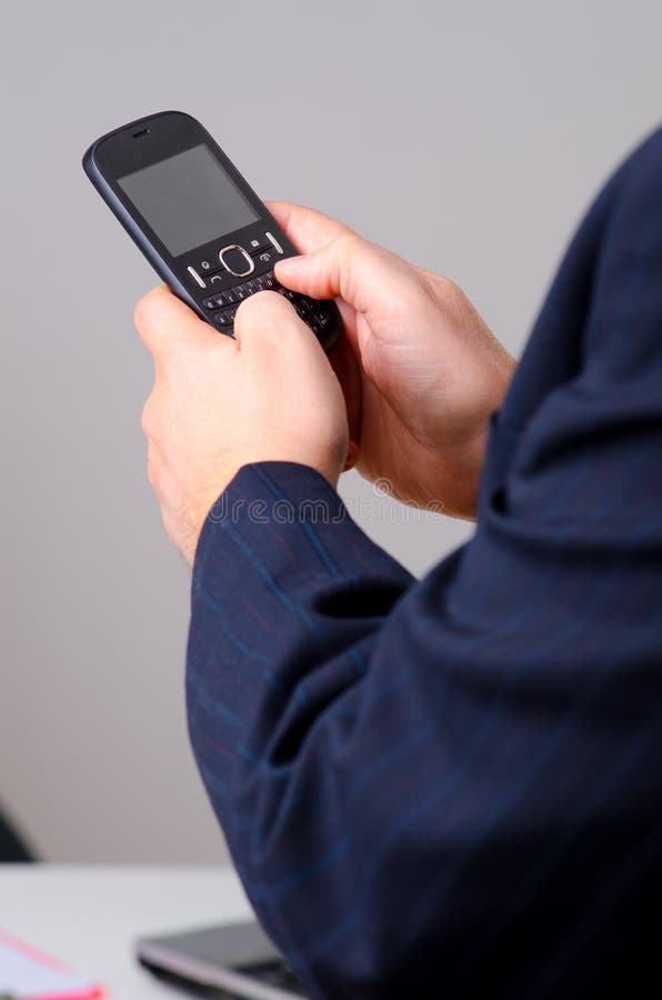 Businessman Typing on the Mobile Phone Stock Photo - Image of employee ...